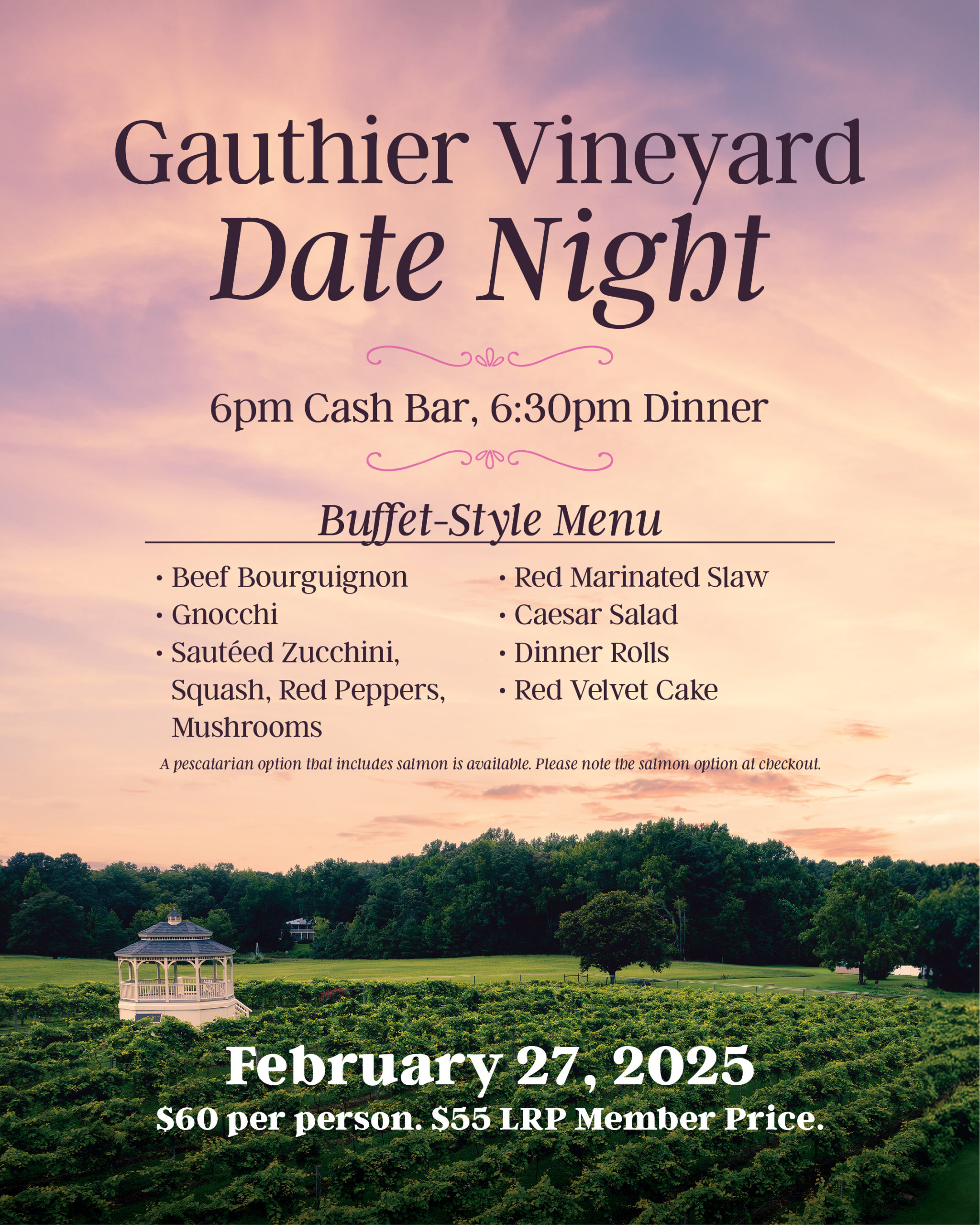 Date Night Dinner - Gauthier Vineyard